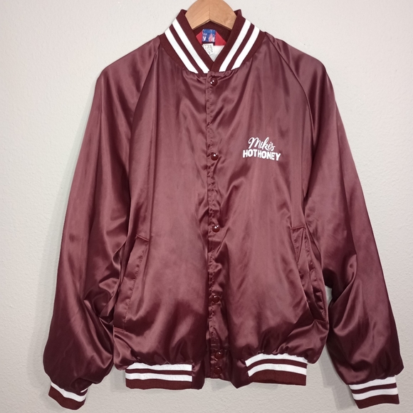 Vintage | Jackets & Coats | Vintage Asw Varsity Satin Jacket Mikes Hot ...